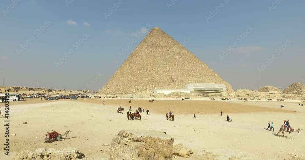 CAIRO, EGYPT - FEBRUARY 04, 2016: View of tourist around Great pyramid ...