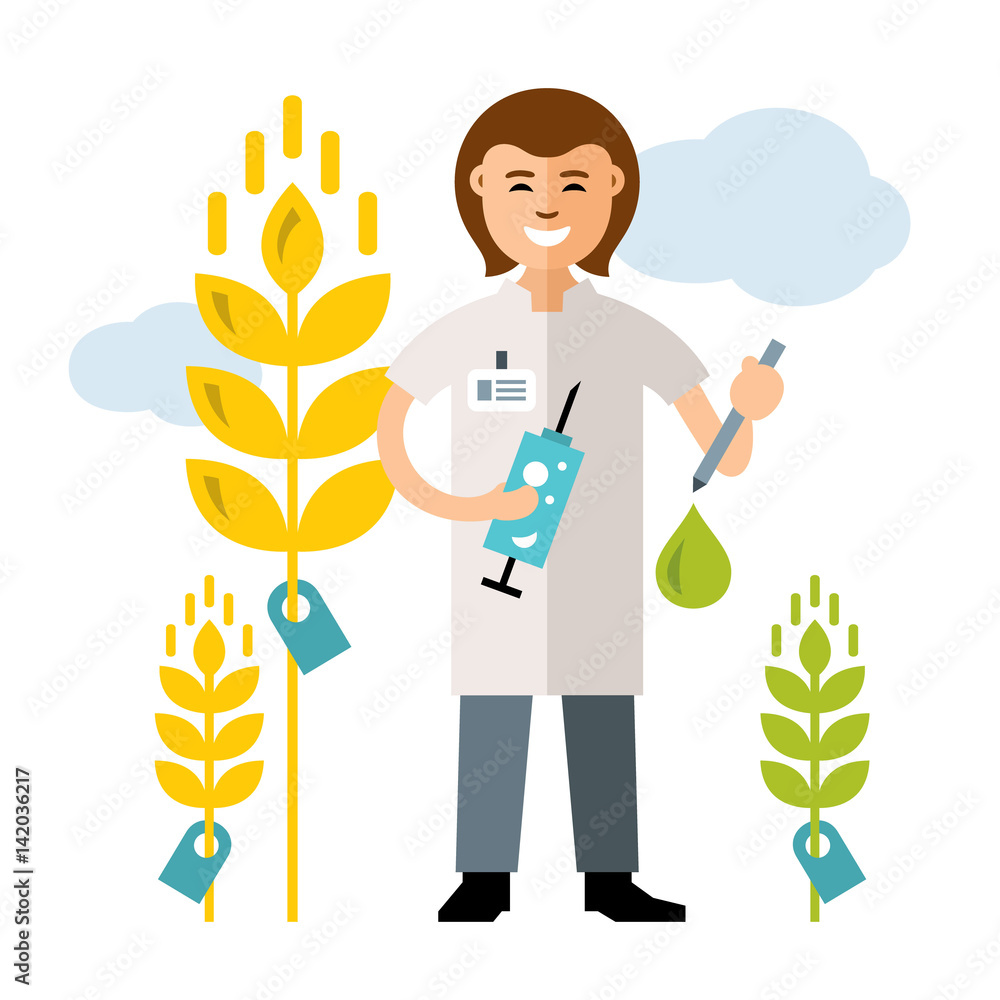 Vector Plant breeding, genetic engineering. Agriculture and Science ...