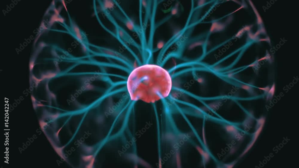 Plasma Ball And Lightning in Slow Motion 96 fps. High voltage. Tesla ...