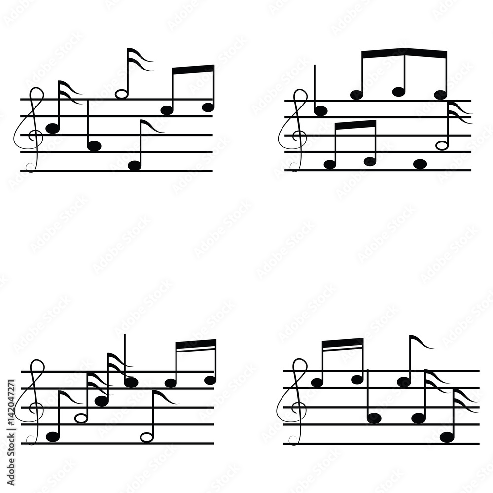 Music notes. Vector illustration. Stock Vector | Adobe Stock