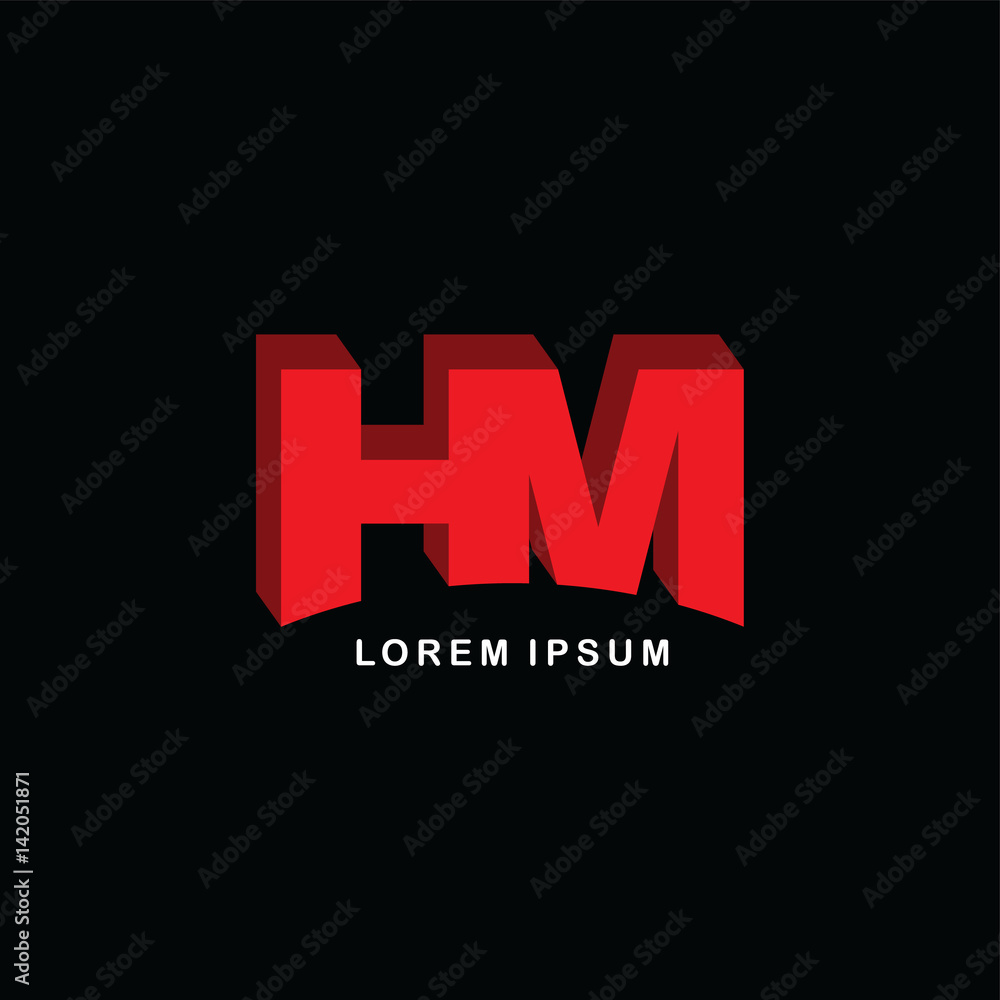 red block initial letter brand logo template logotype Stock Vector ...