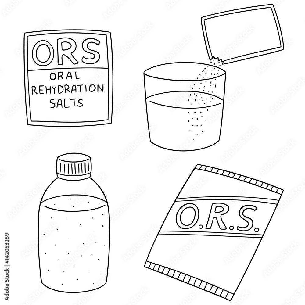 vector set of oral rehydration salt Stock Vector | Adobe Stock