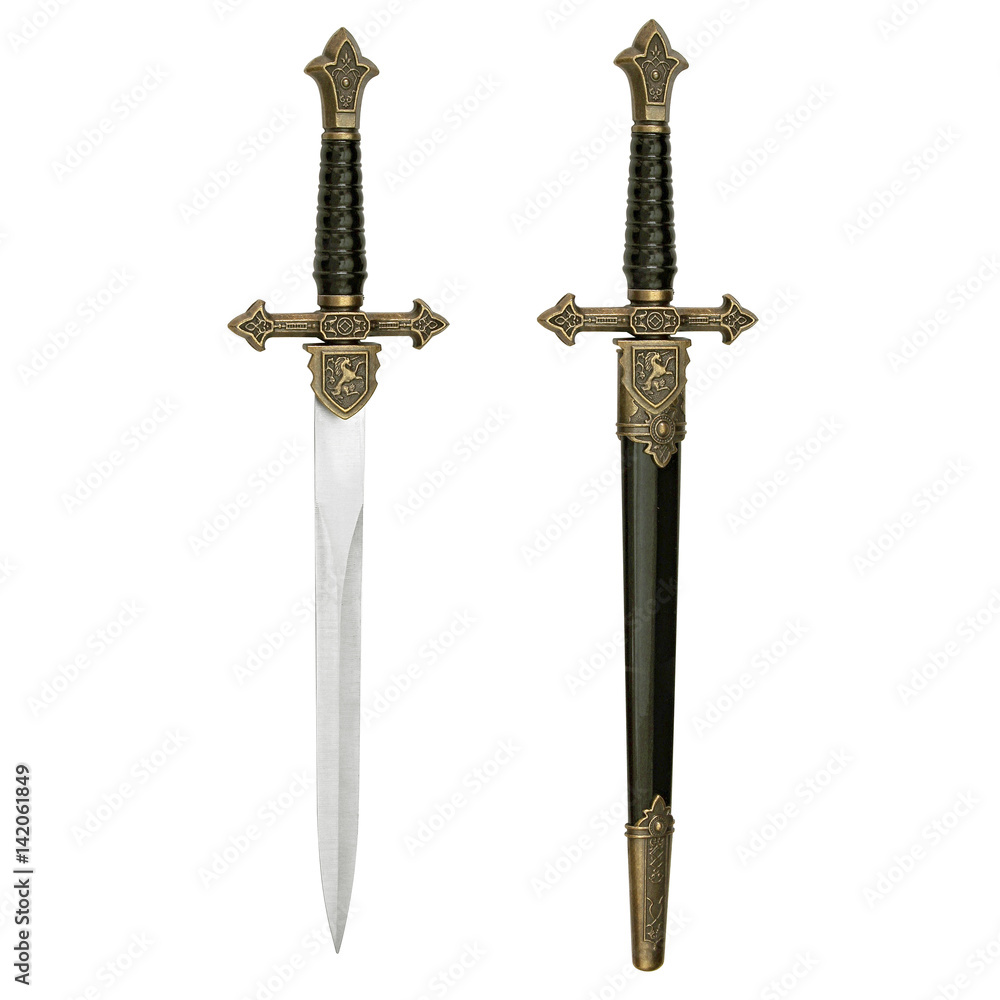 Dagger Fantasy Adventure. sword on white background Stock Photo | Adobe ...