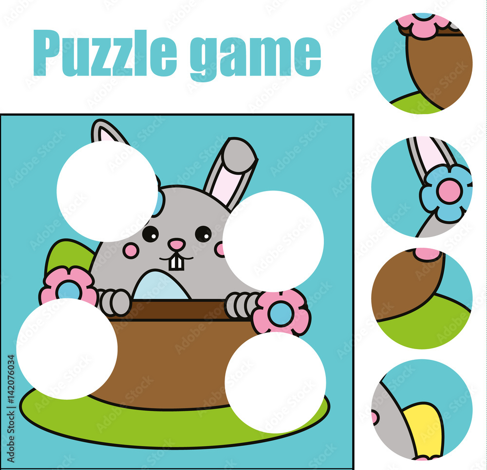 Matching children educational game. Match pieces and complete the ...