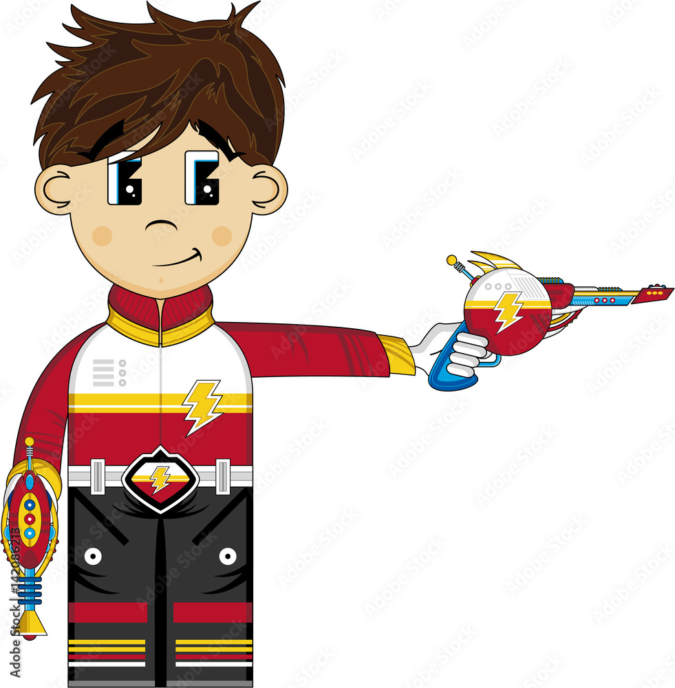 Cartoon Science Fiction Spaceman Stock Vector | Adobe Stock