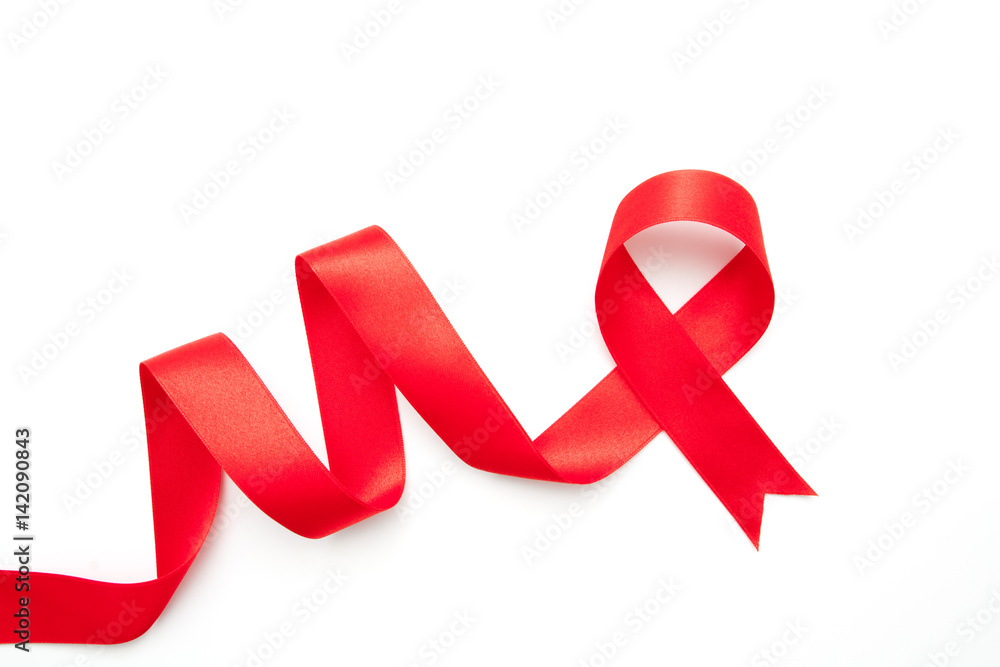 red ribbon border isolated on white Stock Photo | Adobe Stock