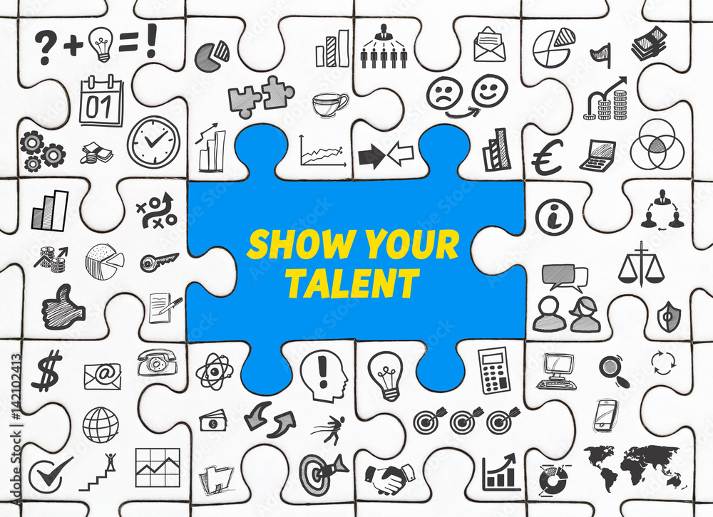 Show your Talent / Puzzle mit Symbole Stock-Illustration | Adobe Stock