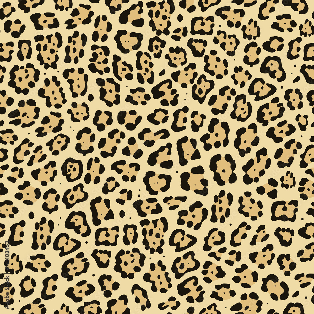 Seamless pattern. Imitation print of skin of jaguar. Black and brown ...