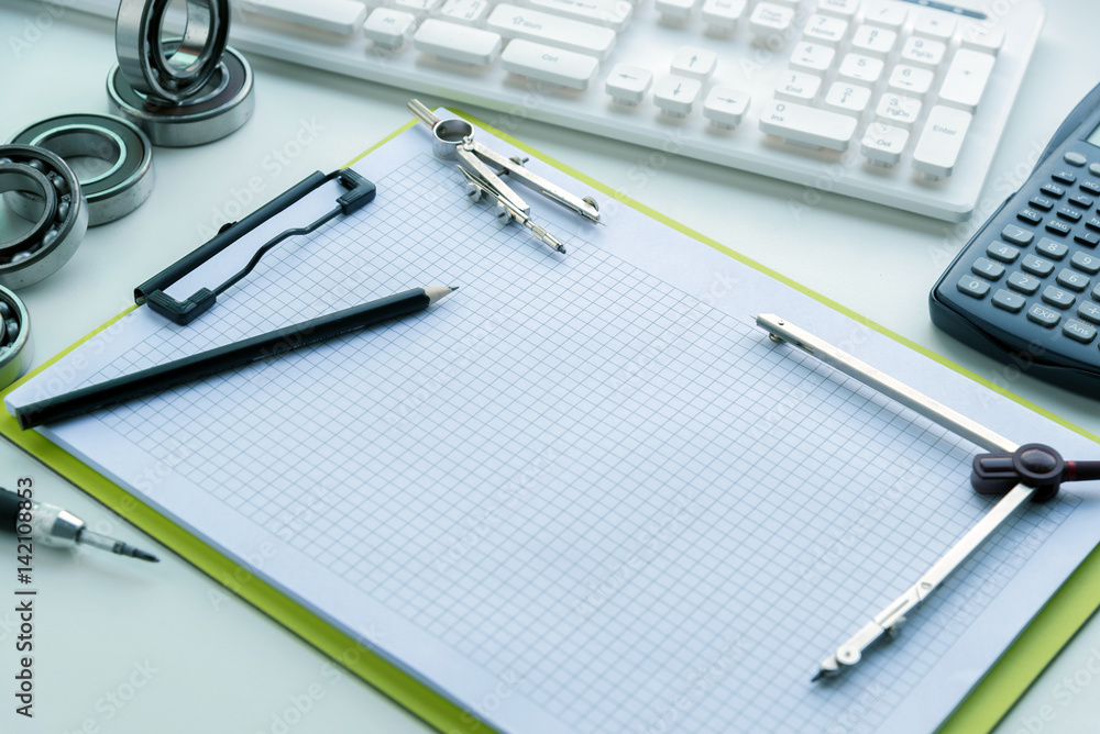 Architecture, engineering and construction background concept. Working ...