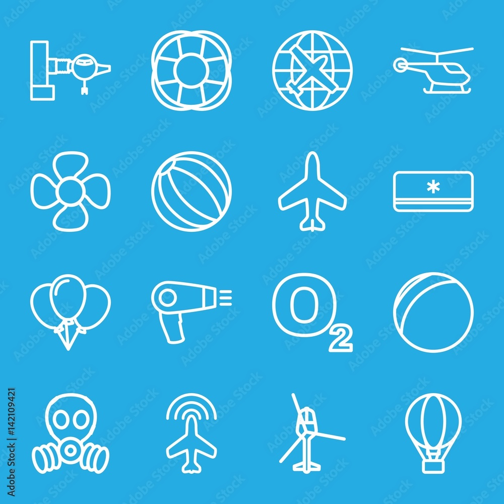 Set of 16 air outline icons Stock-Vektorgrafik | Adobe Stock