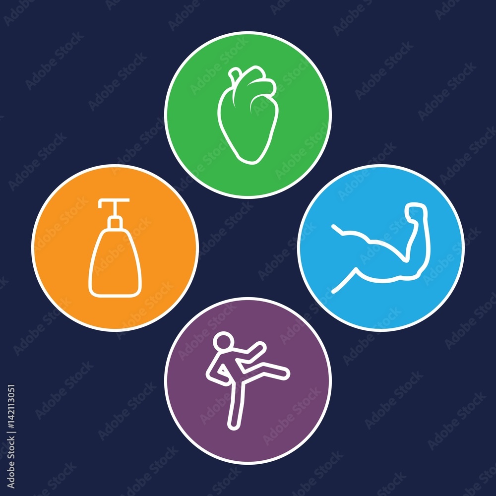 Set of 4 body outline icons Stock Vector | Adobe Stock