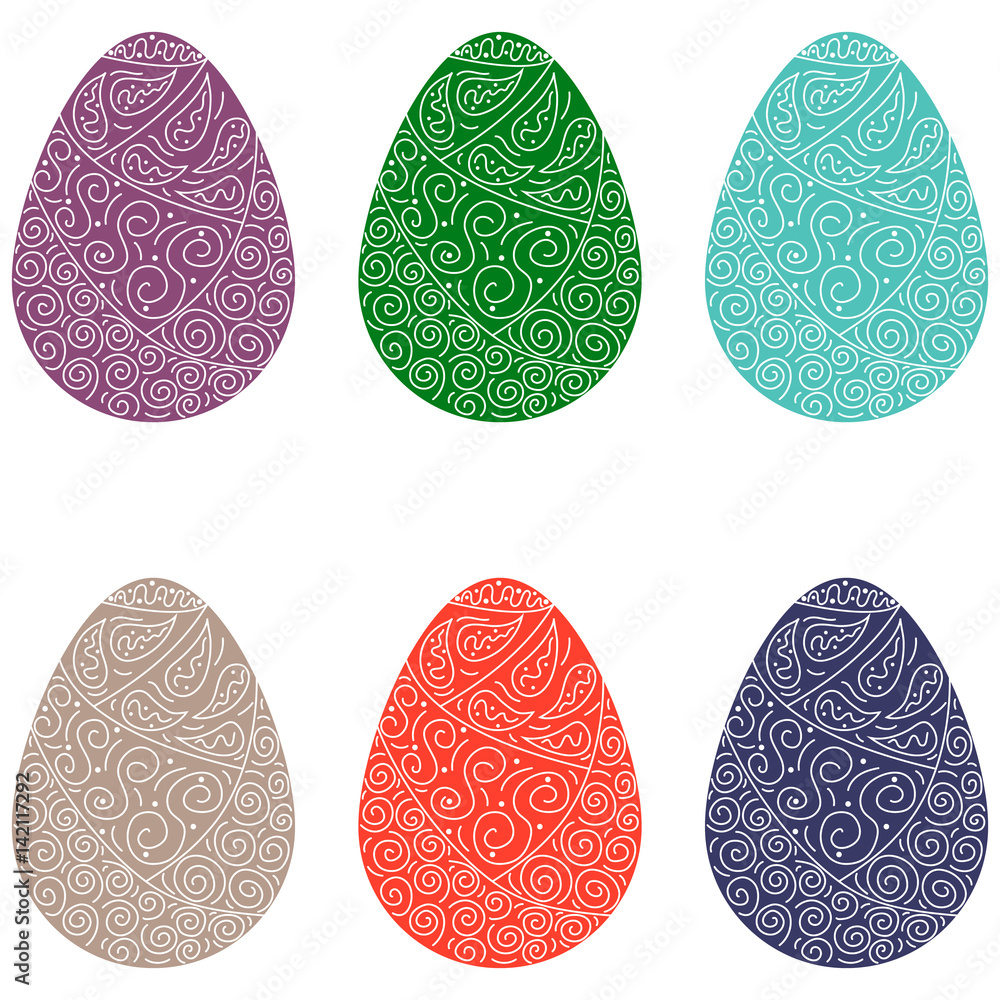 vector set of colorful eggs Stock Vector | Adobe Stock