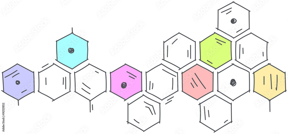 chemical bond symbol hand-drawn vector Stock Vector | Adobe Stock
