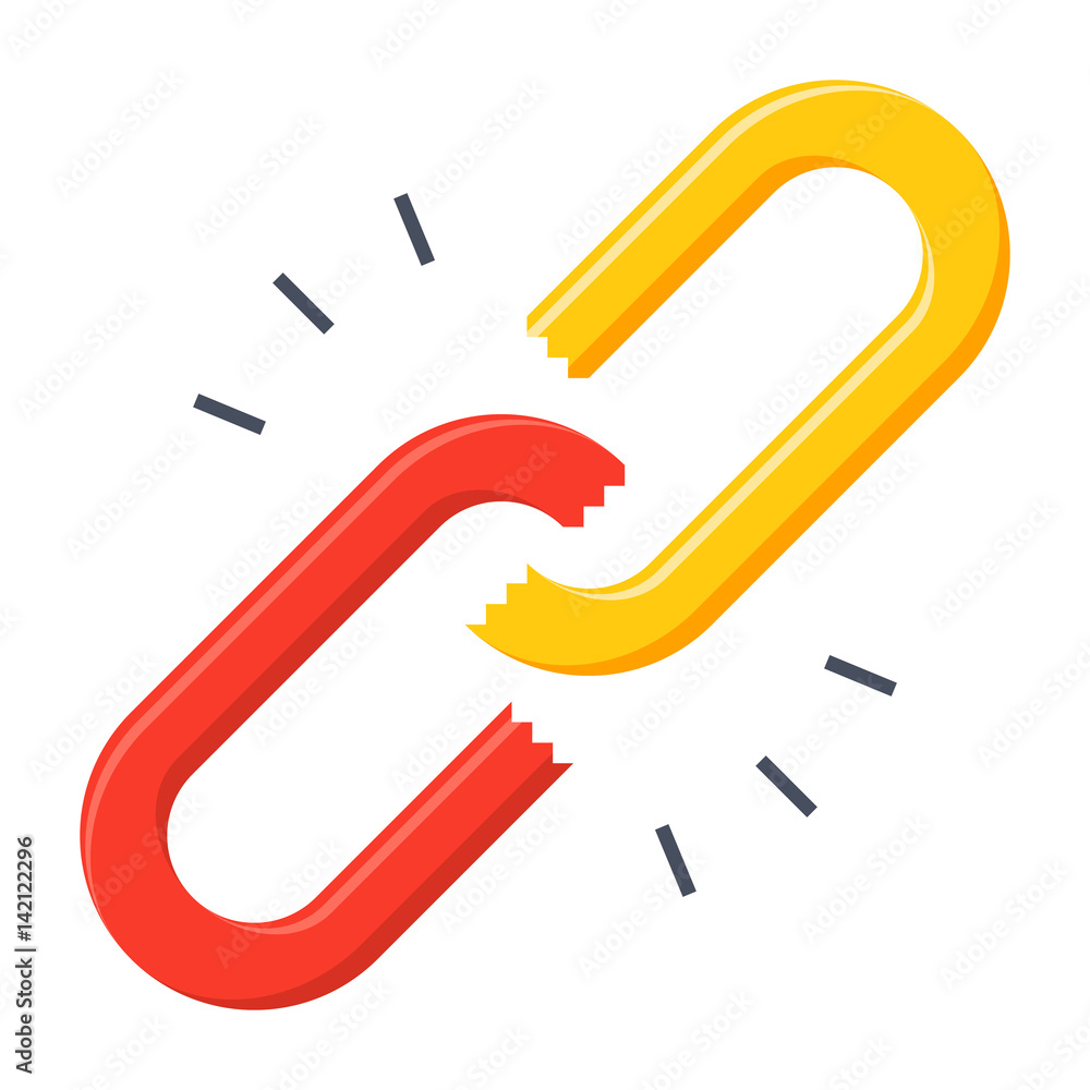 Chain or unlink icon, vector illustration in flat style vector de Stock ...