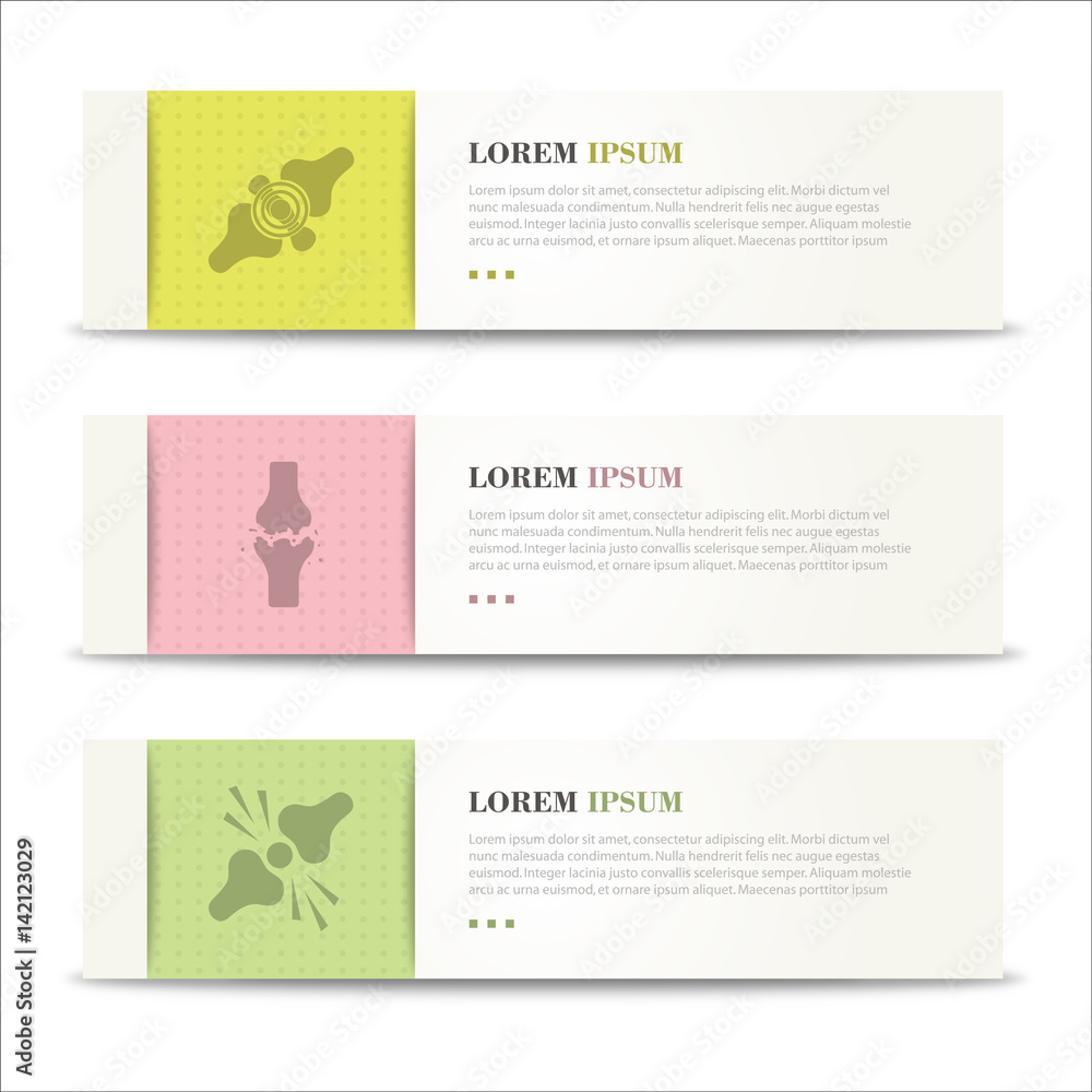 Set of medical banners of Joints pain. medical banner with icons Stock ...