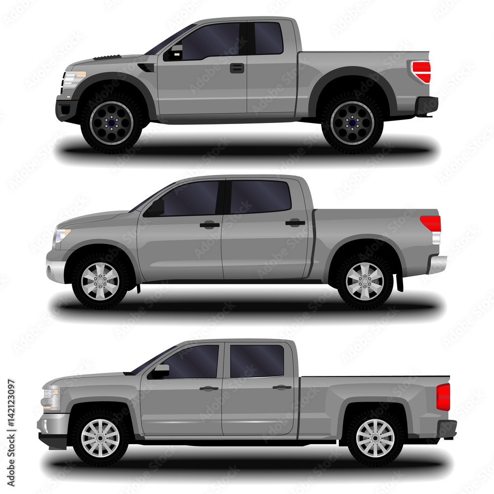 realistic car. Pickup set. Stock Vector | Adobe Stock