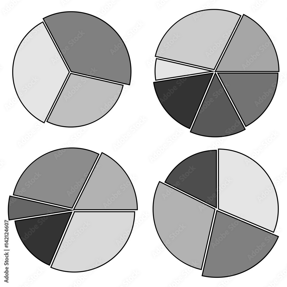 collection of black-and-white circular diagrams Stock Vector | Adobe Stock