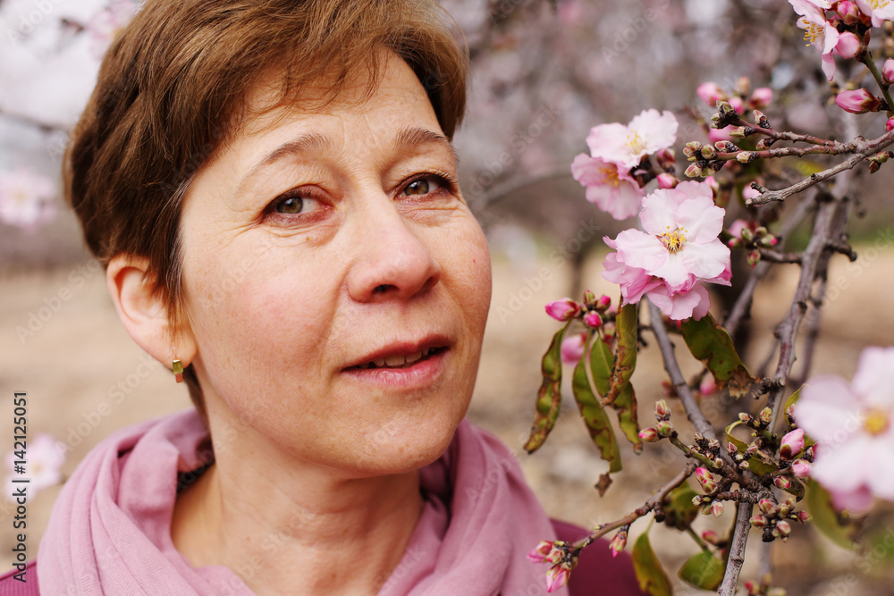 Portrait of beautiful real 45 years old woman Stock Photo | Adobe Stock