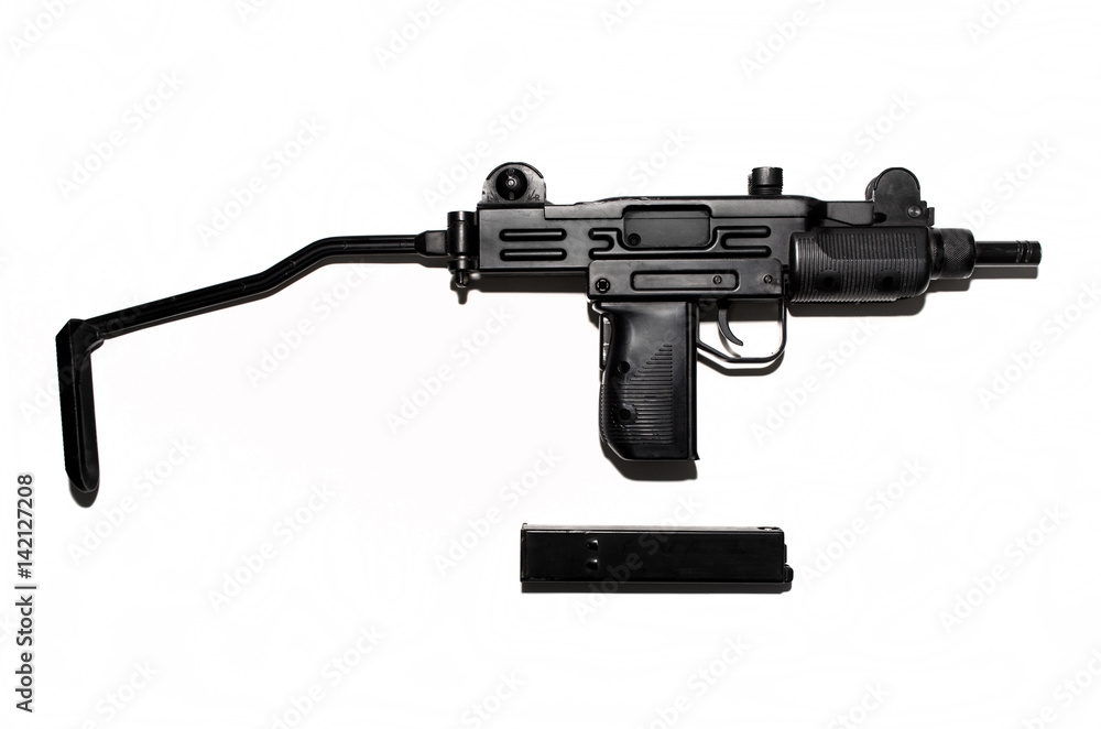 submachine gun isolated on white, pneumatic Stock Photo | Adobe Stock