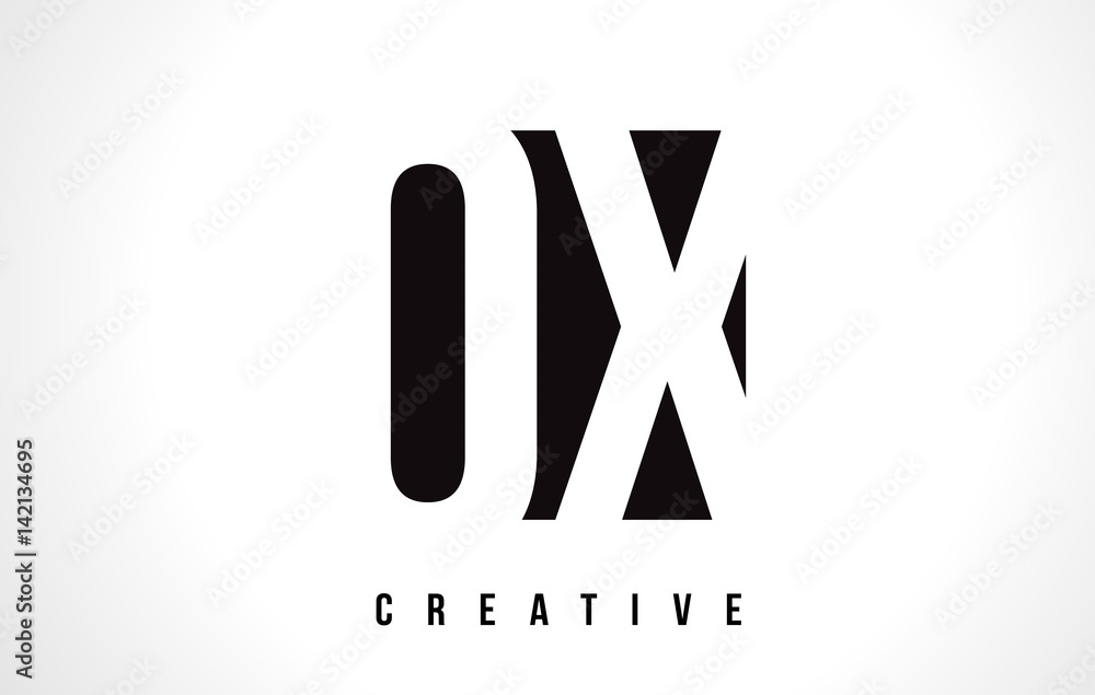OX O X White Letter Logo Design with Black Square. Stock Vector | Adobe ...