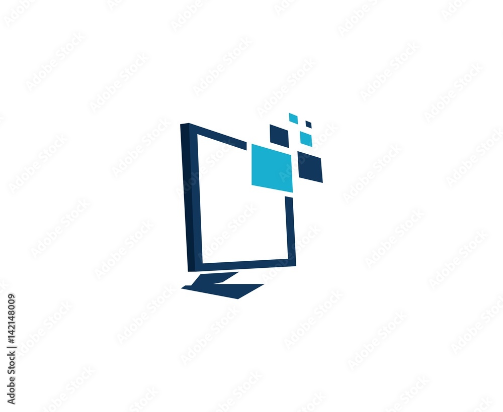 Computer logo Stock Vector | Adobe Stock