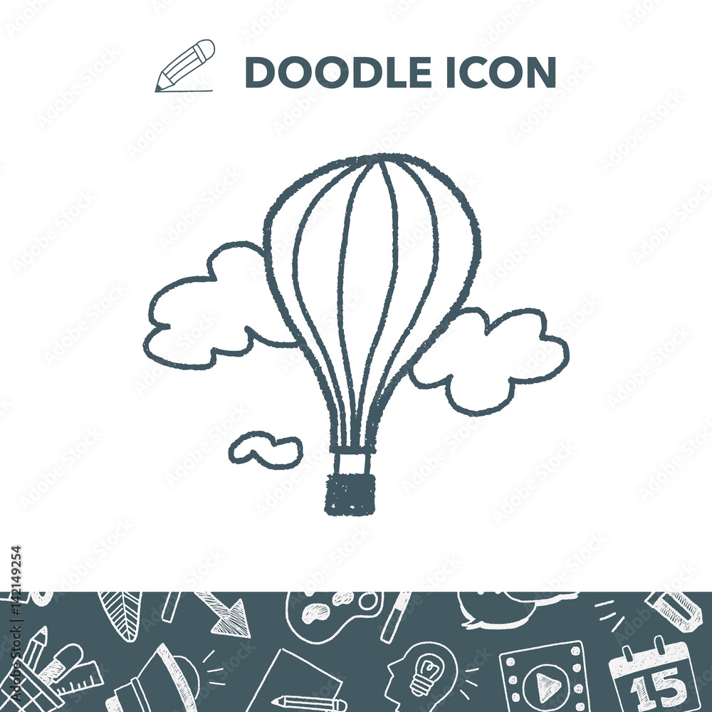 doodle hot air balloon Stock Vector | Adobe Stock