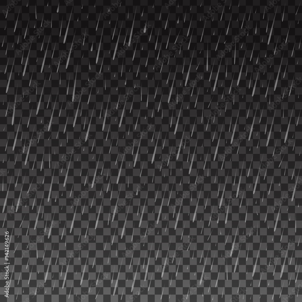 Vector realistic rain effect on the transparent background. Stock ... Vector realistic rain effect on the transparent background. Stock ...