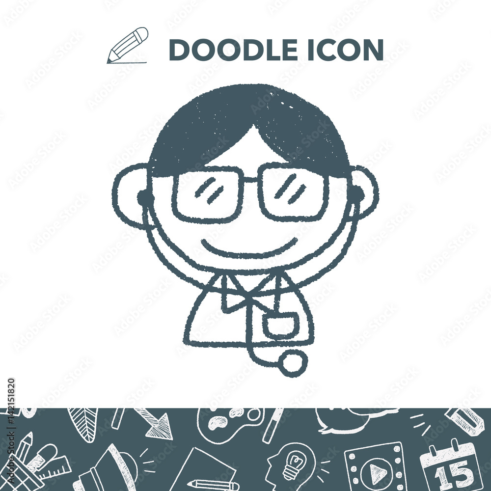 Doodle Doctor Stock Vector | Adobe Stock