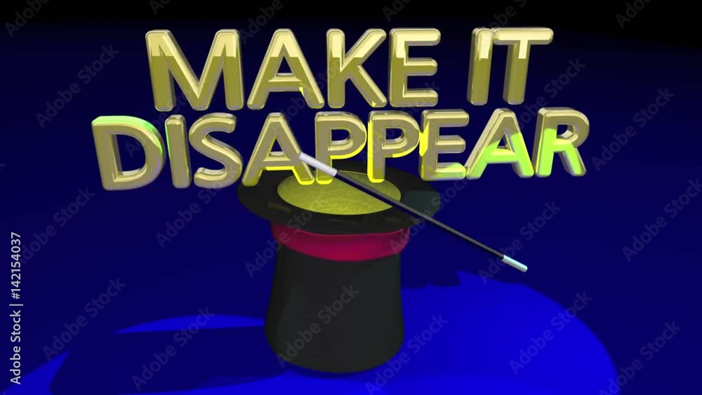 Make it Disappear Go Away Magic Hat Trick Wand 3d Animation Stock Video ...