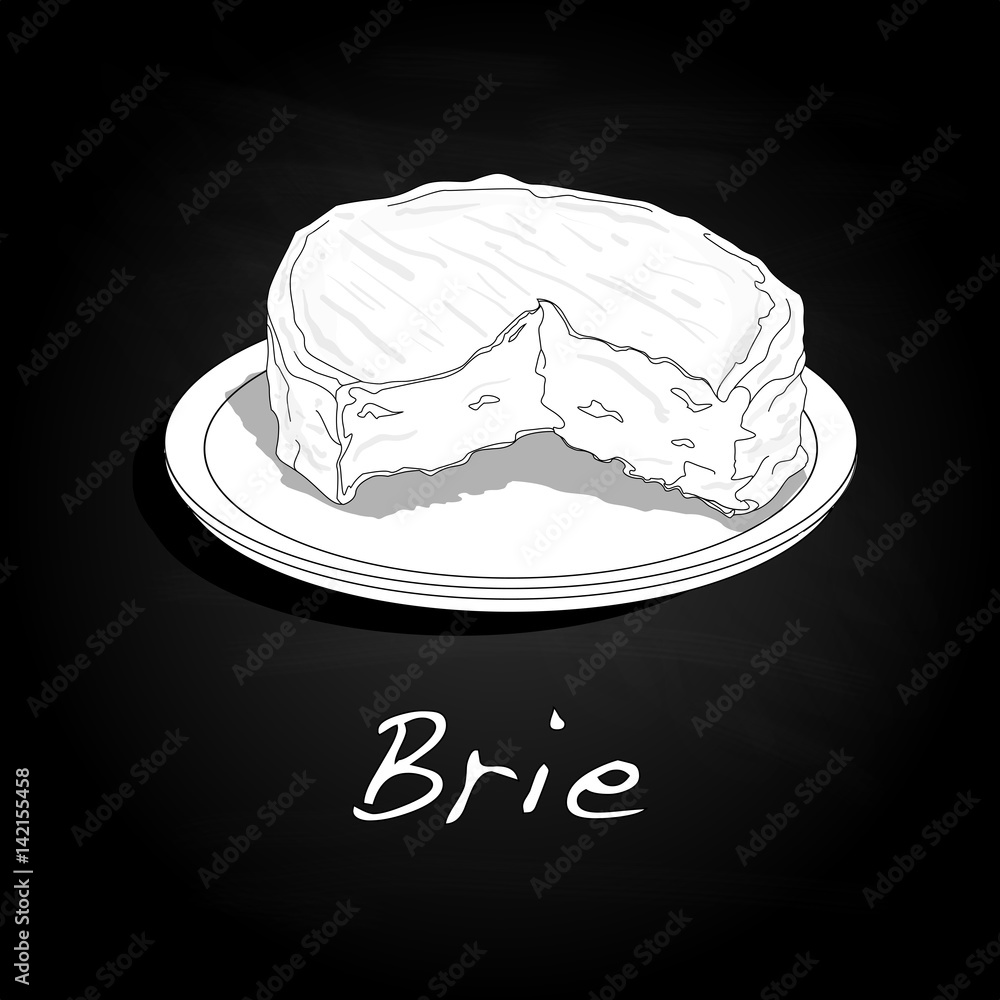 Brie cheese vector isolated Stock Vector | Adobe Stock