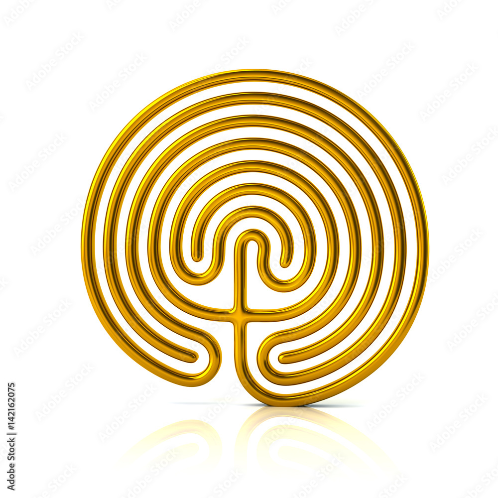 Golden labyrinth maze Stock Illustration | Adobe Stock