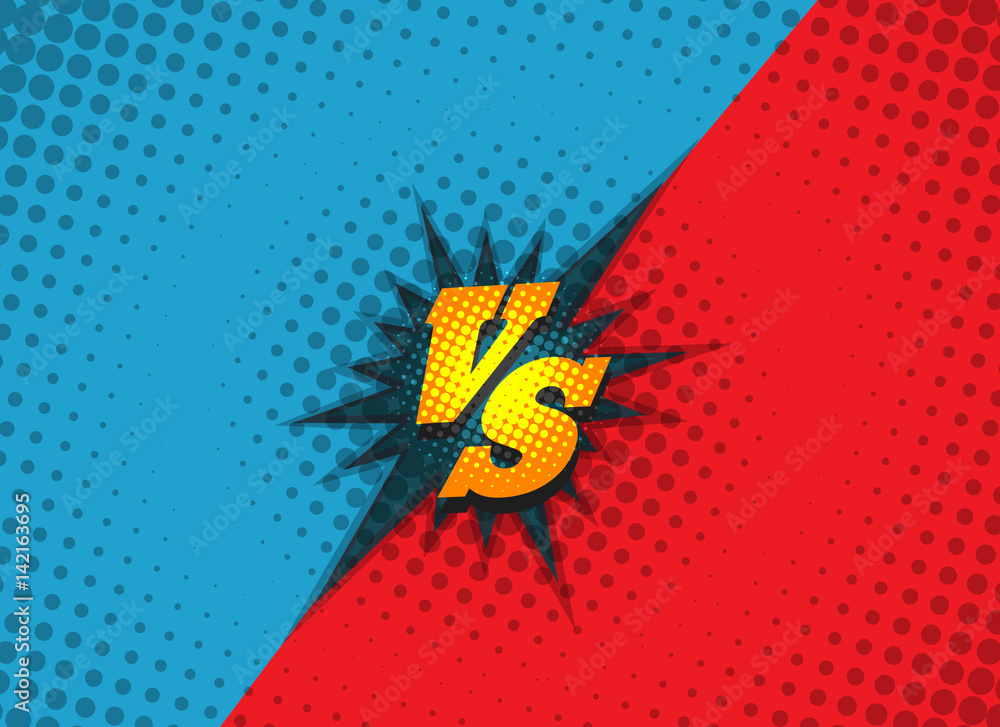 Versus Fighting Background Concept In Comic Book Style Vector