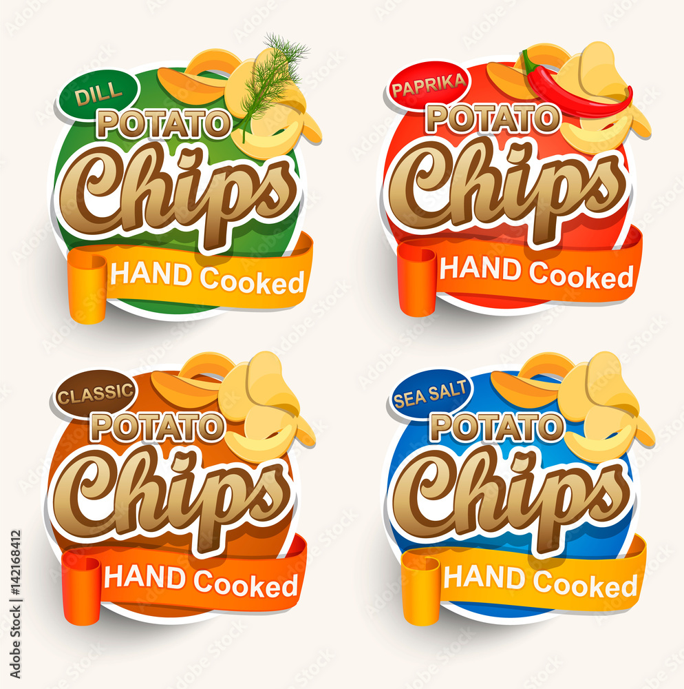 Set of different chips. Stock Vector | Adobe Stock