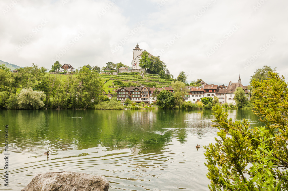 Werdenberg, Altstadt, historische Häuser, Buchs, Stadt, See, Schloss ...