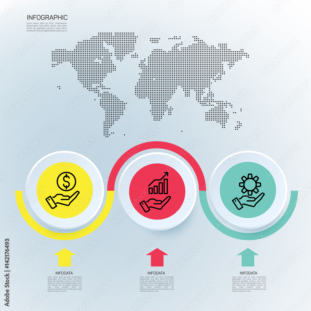Vector business template with 3 steps infographic. Inforgraphics ...