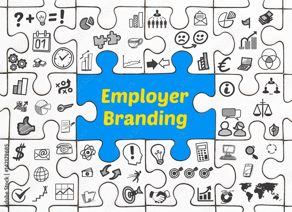 Employer Branding / Puzzle mit Symbole Stock Illustration | Adobe Stock