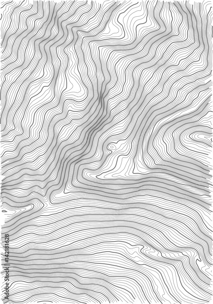 Vector abstract earth relief map. Generated conceptual elevation map ...