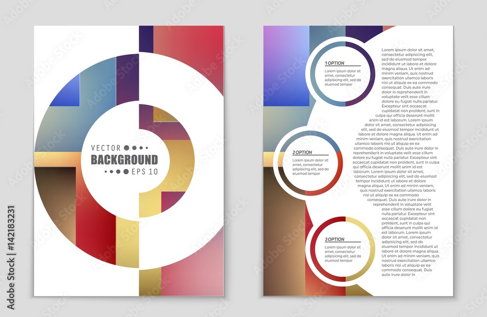 Abstract vector layout background set. For art template design, list ...