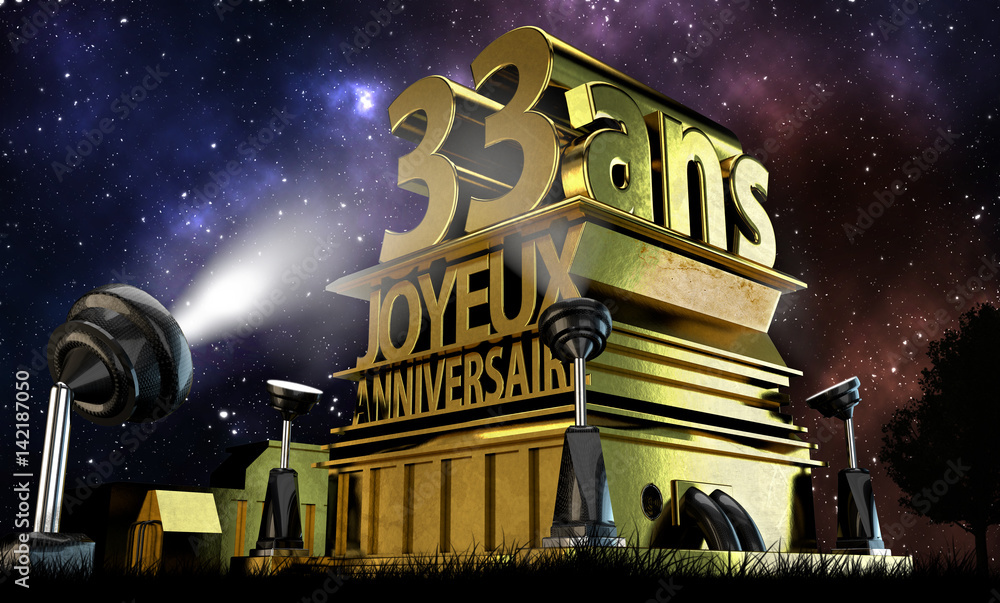 33 ans joyeux anniversaire Stock-Illustration | Adobe Stock