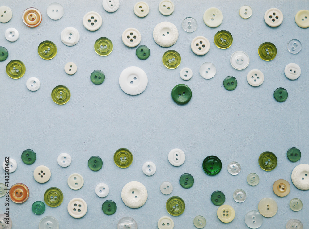 Paper blue background with a pattern of buttons. Frame for text made ...