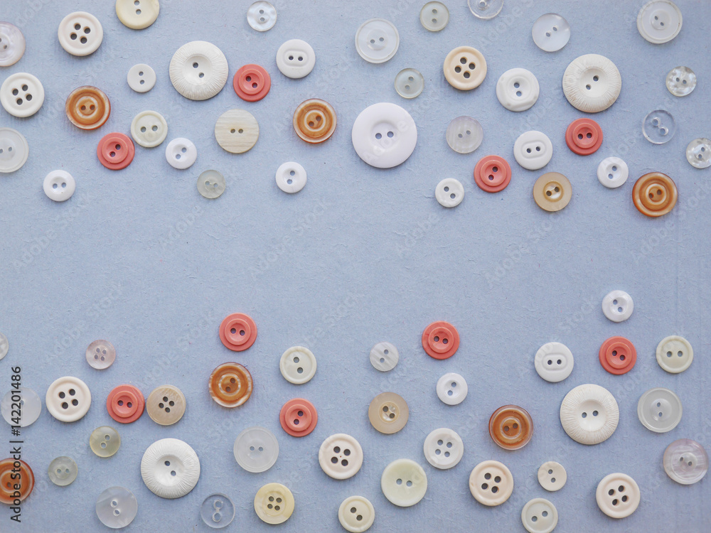 Paper blue background with a pattern of buttons. Frame for text made ...