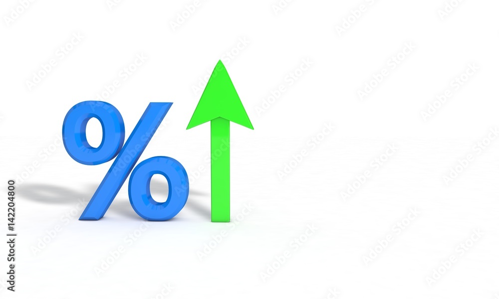 Percent increase symbol, 3d render Stock Illustration | Adobe Stock