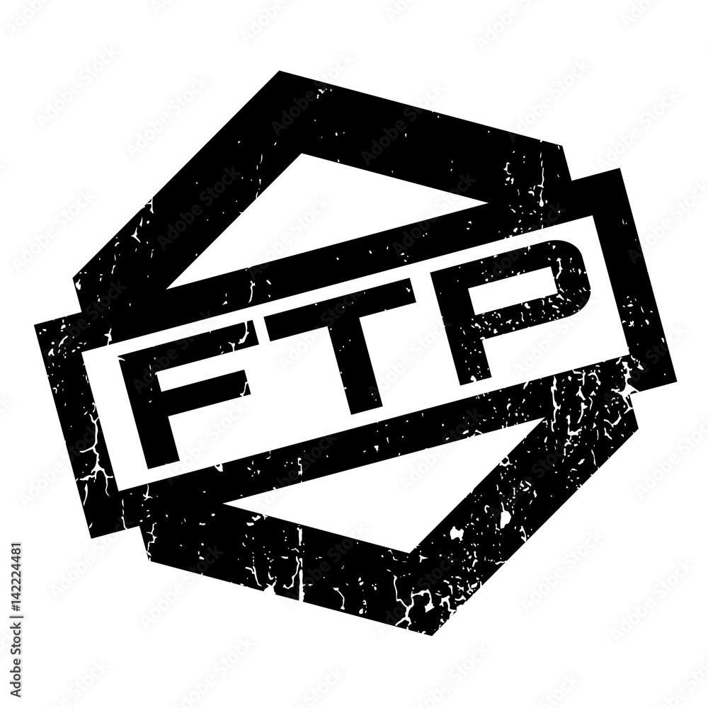 Ftp (File Transfer Protocol) rubber stamp. Grunge design with dust ...