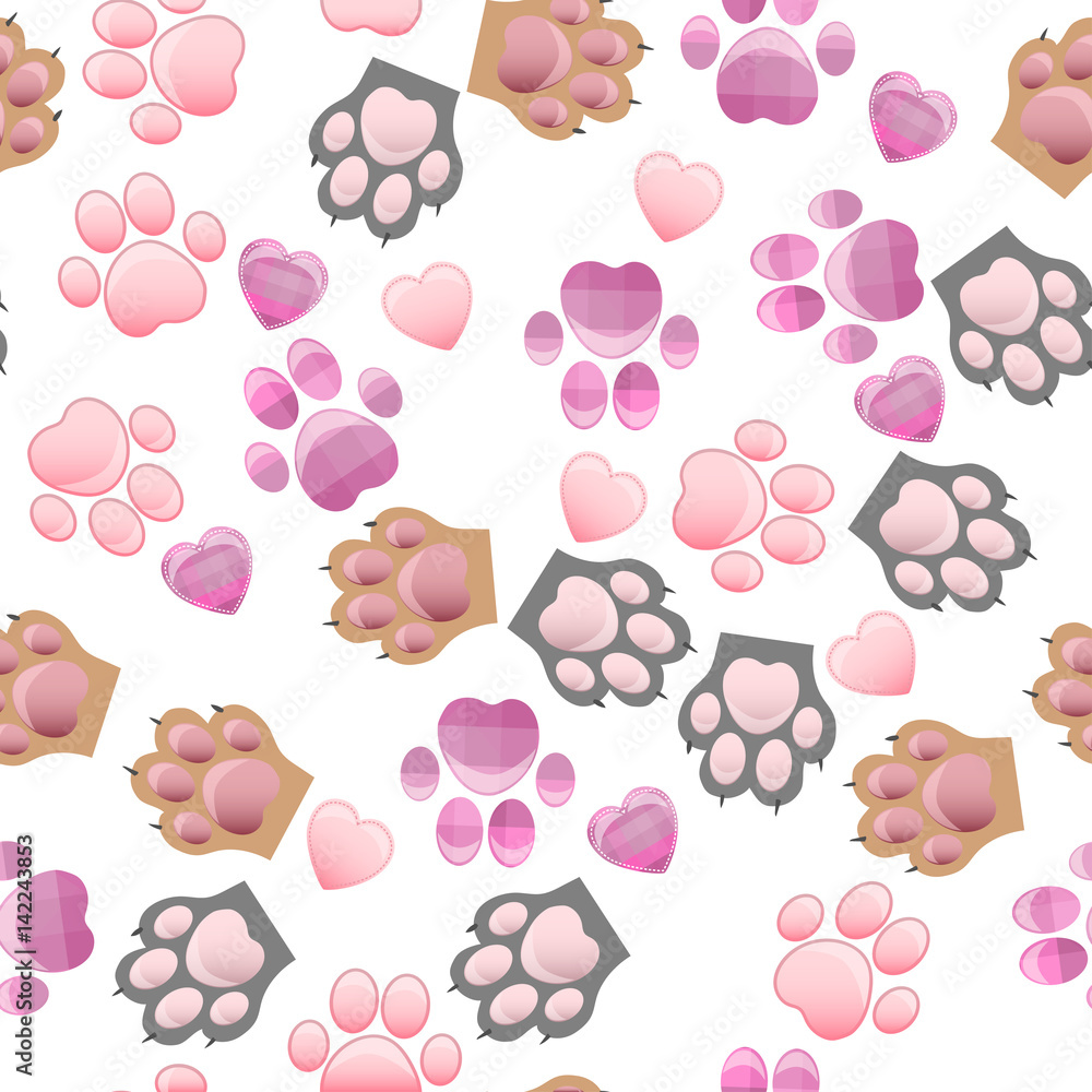cat and dog paw print with claws Stock Vector | Adobe Stock