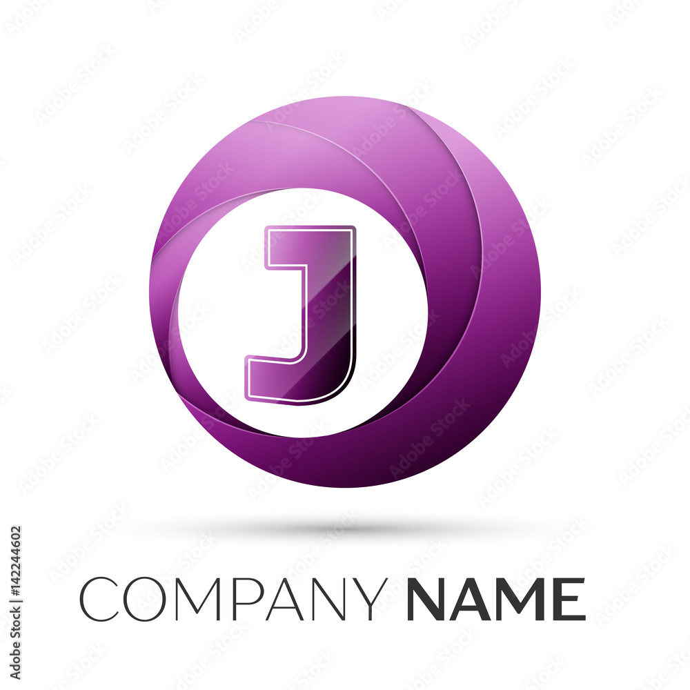 Vecteur Stock Letter J vector logo symbol in the colorful circle on ...
