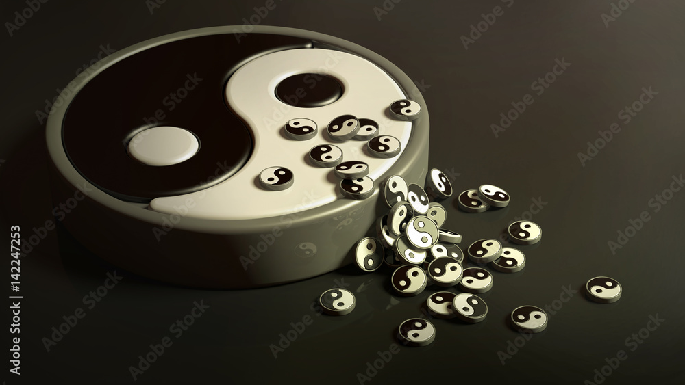 Yin yang symbol 3d rendering. Stock Illustration | Adobe Stock