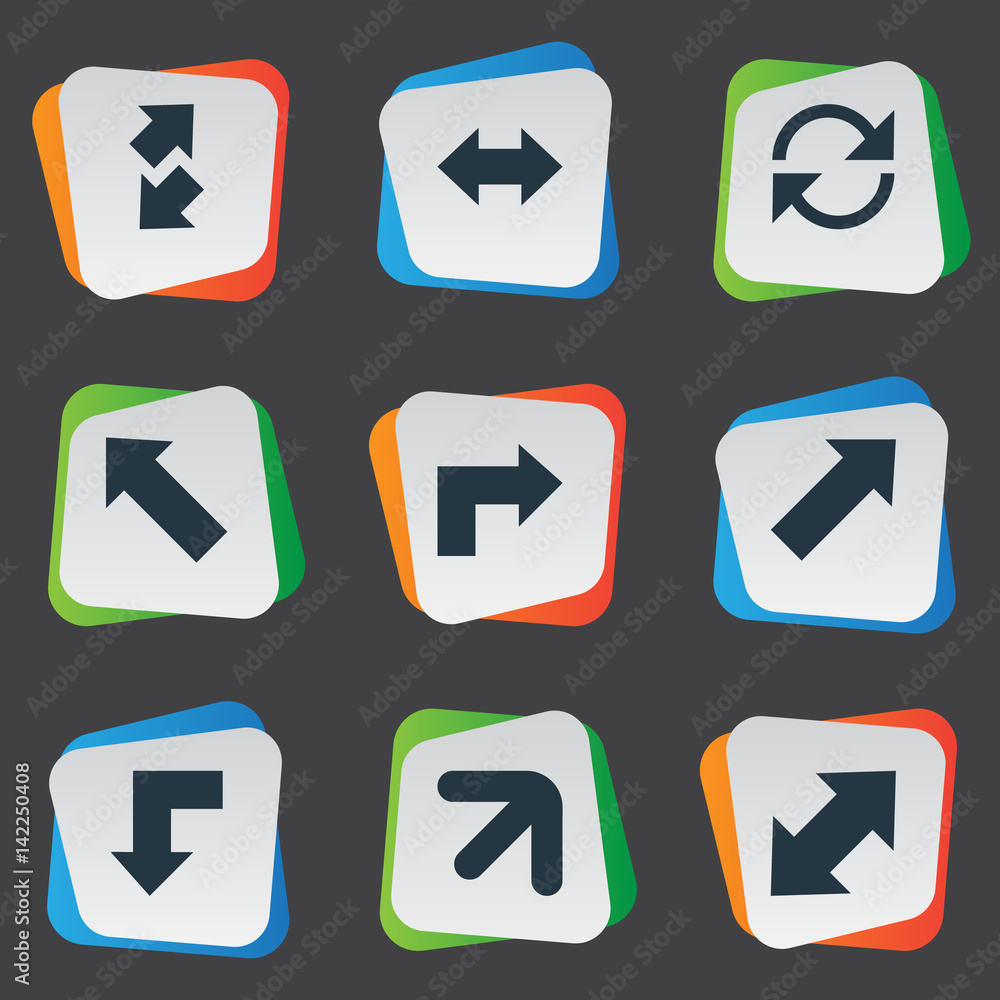 Vector Illustration Set Of Simple Cursor Icons. Elements Right Leading ...