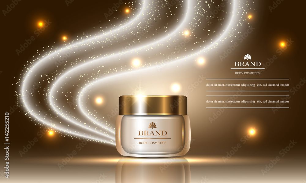 Cosmetics beauty series, ads of premium cream for skin care. Template ...