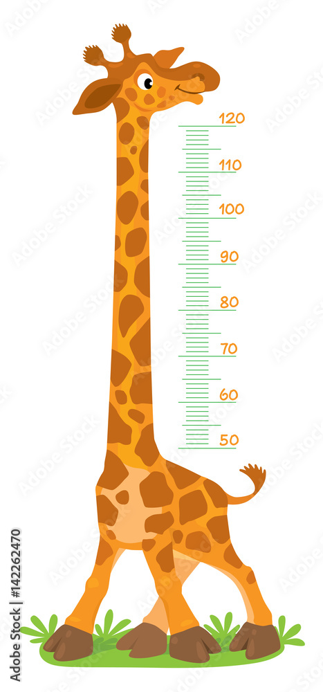 Giraffe meter wall or height chart Stock Vector | Adobe Stock