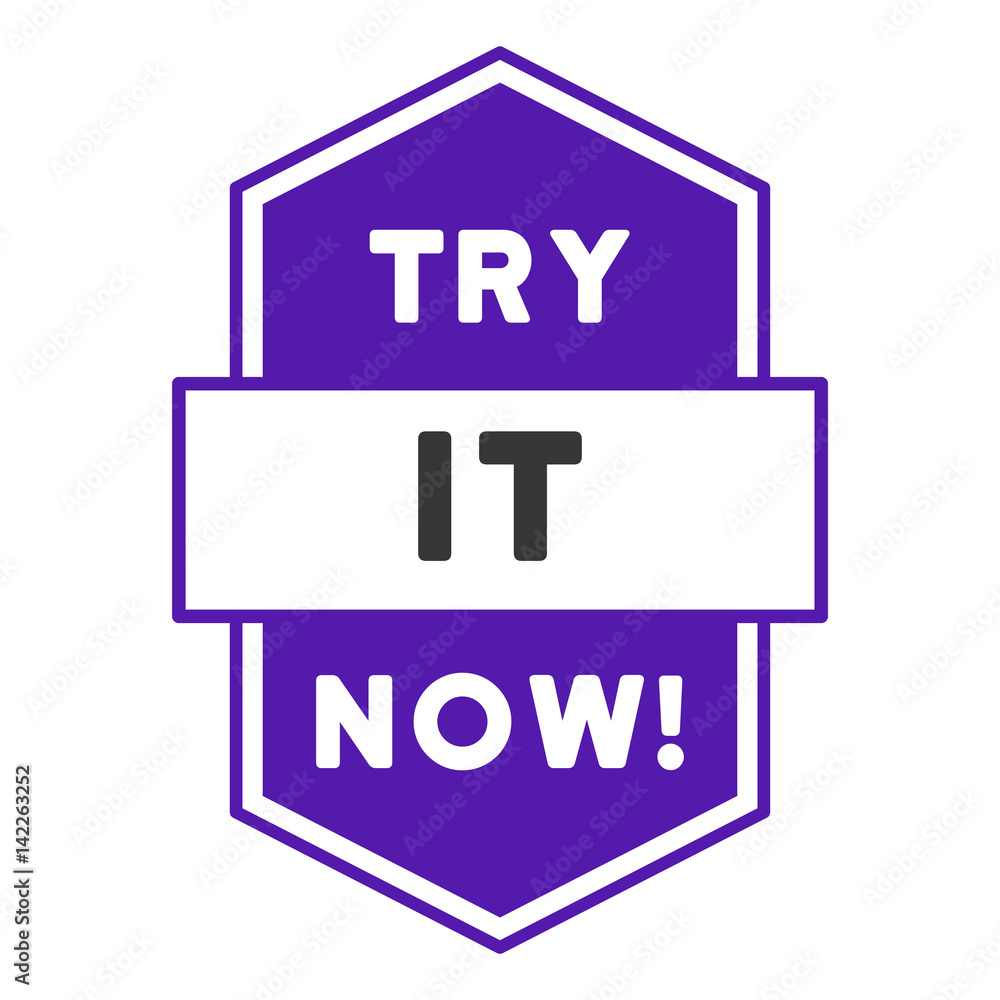 Try It Now Stamp flat vector pictograph. Stock Vector | Adobe Stock